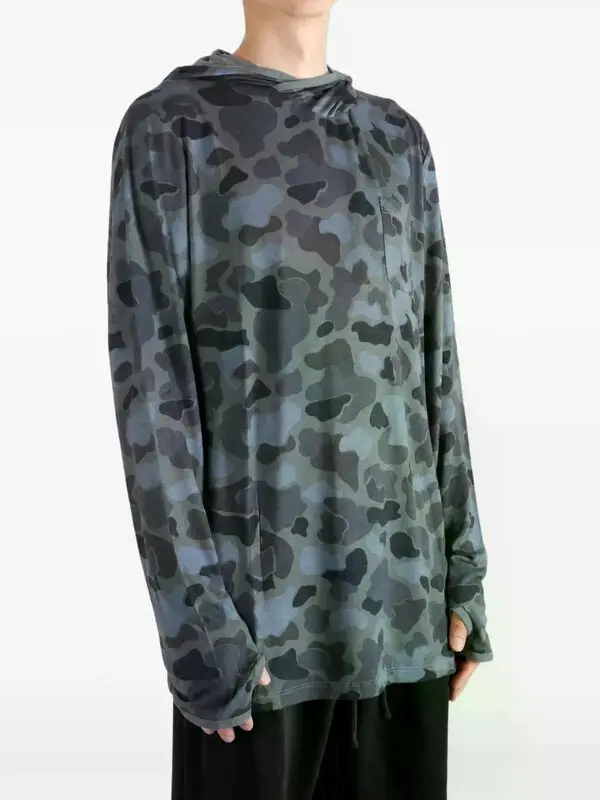 FREE FLY Bamboo Camouflage Print Hoodie Top