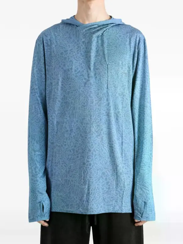 FREE FLY Abstract-print Chest-pocket Hoodie