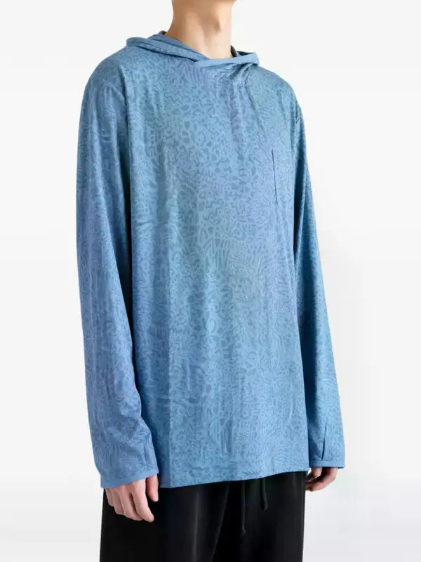 FREE FLY Abstract-print Chest-pocket Hoodie