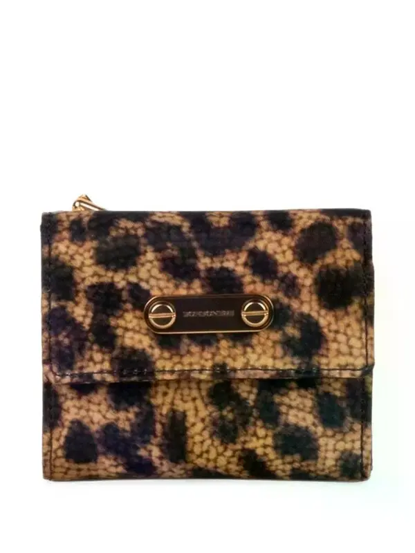 Borbonese Leopard-print Logo-plaque Wallet - Neutrals