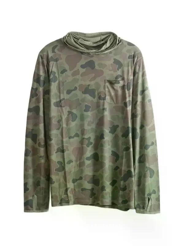 FREE FLY Bamboo Camouflage Print Hoodie Top