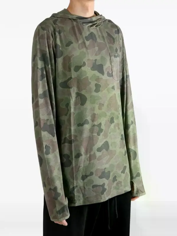 FREE FLY Bamboo Camouflage Print Hoodie Top