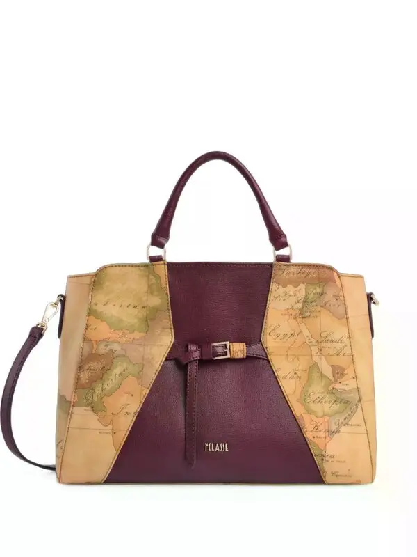 ALVIERO MARTINI 1° CLASSE Geo Saloon Panelled Leather Tote Bag