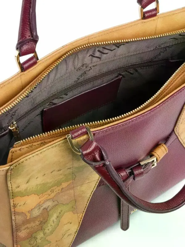ALVIERO MARTINI 1° CLASSE Geo Saloon Panelled Leather Tote Bag