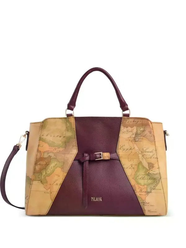 ALVIERO MARTINI 1° CLASSE Geo Saloon Panelled Leather Tote Bag