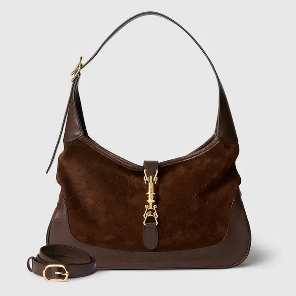 Gucci Jackie 1961 Medium Shoulder Bag Suede - Brown