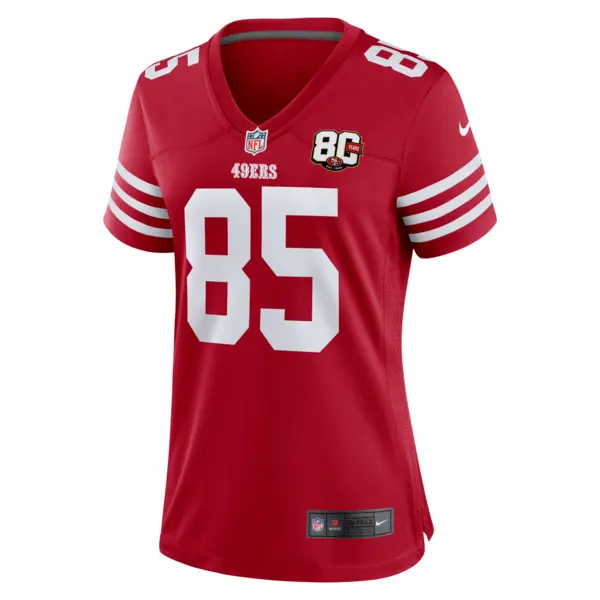 Nike George Kittle San Francisco 49ers 80th Anniversary Nfl Game Jersey - Red