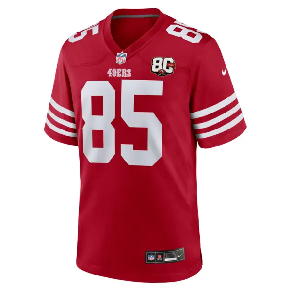 Nike George Kittle San Francisco 49ers 80th Anniversary Nfl Game Jersey - Red