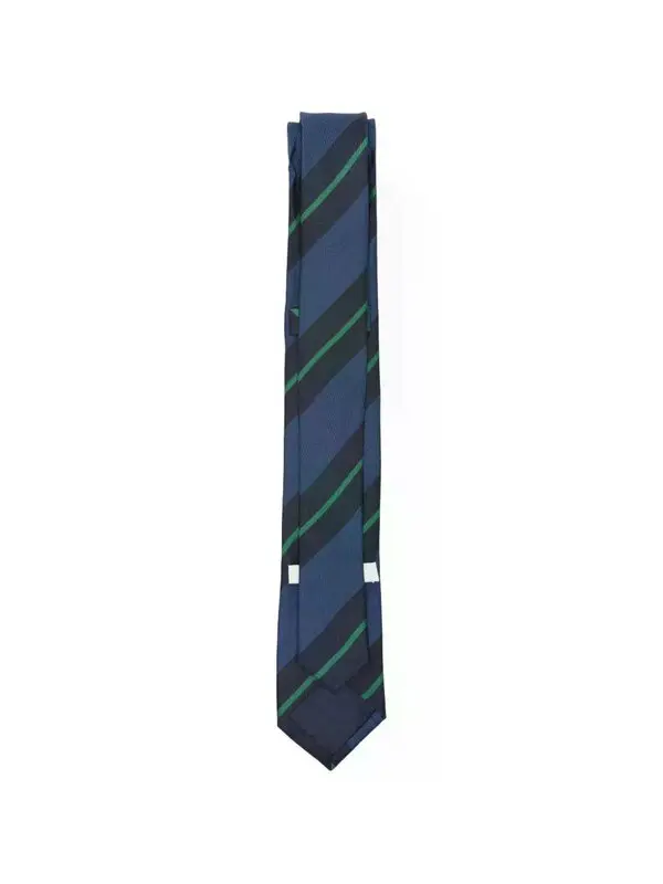 Maje Striped Silk Neck Ties - Blue