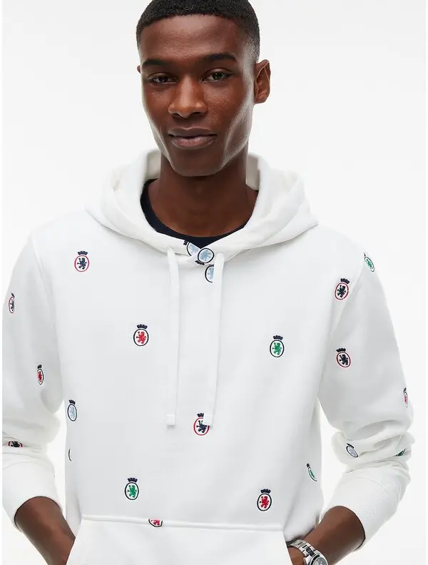 Tommy Hilfiger Allover Embroidered Crest Hoodie