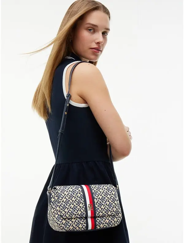 Tommy Hilfiger Signature Stripe Jacquard Cross Body Bag