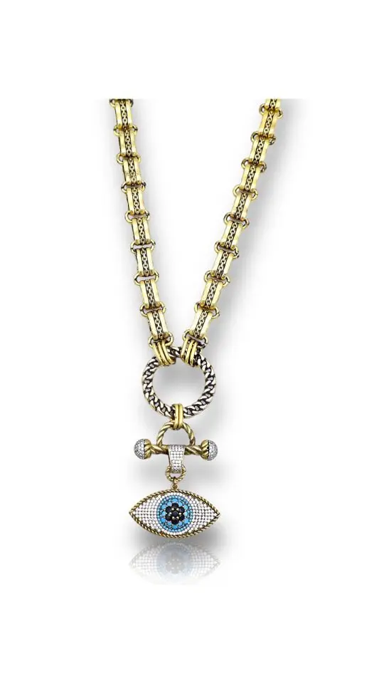 BAYEMEYC Viola Evil Eye Necklace - Blue