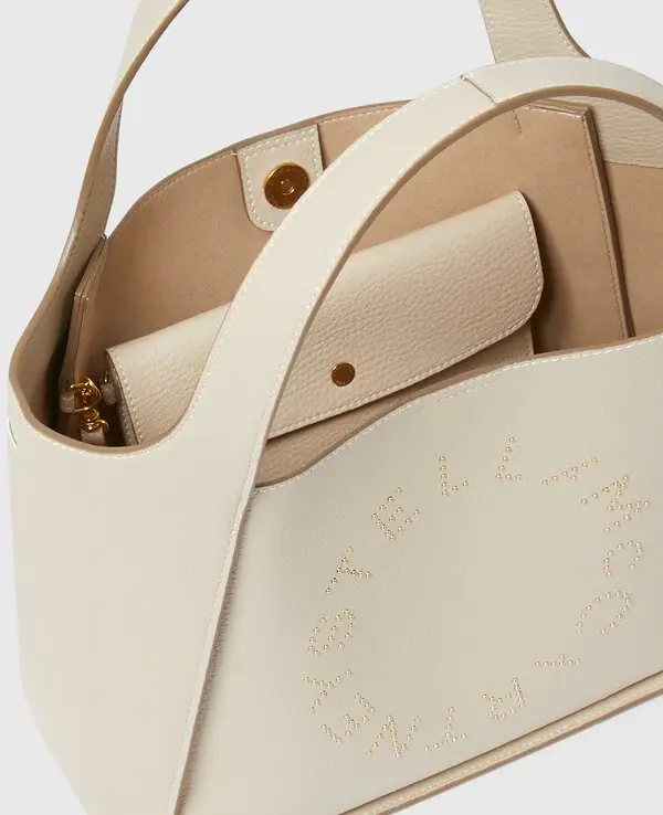 Stella McCartney Logo Top Handle Crossbody Tote Bag - Cream
