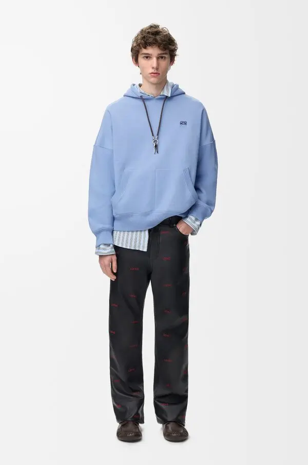 Loewe Hoodie In Cotton - Light Blue