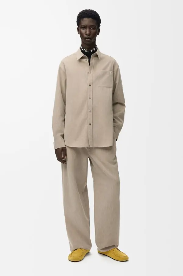 Loewe Drawstring Trousers In Wool And Cotton