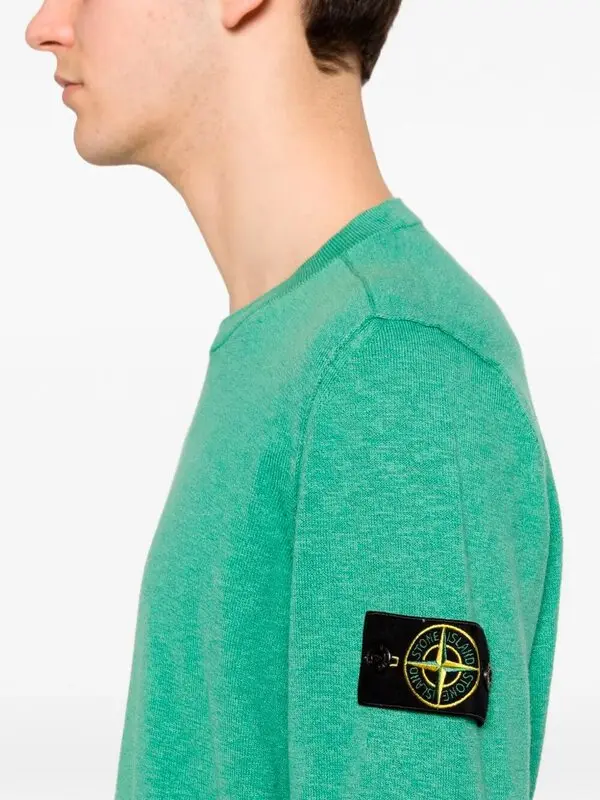 Stone Island Stocking Stitch Organic Cotton Nylon Crewneck