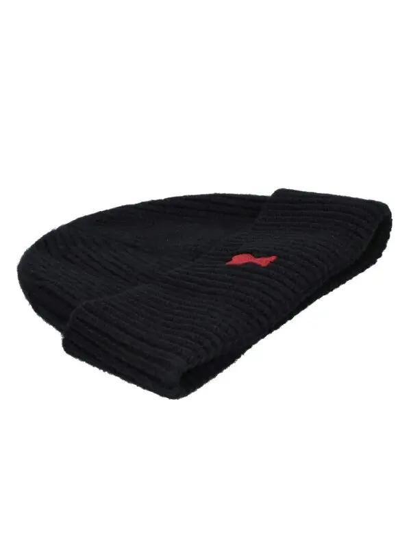 AMI Paris Wool Logo Beanie - Black