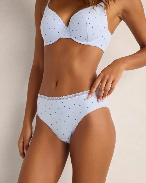 HAVEN WELL WITHIN Cotton Bliss Lace Brief - Wind Dot