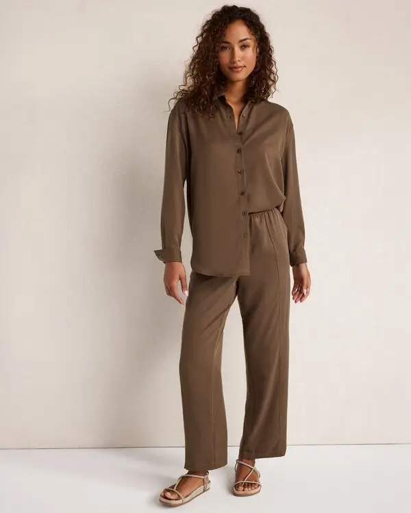 HAVEN WELL WITHIN Drapey Twill Tapered Leg Pants