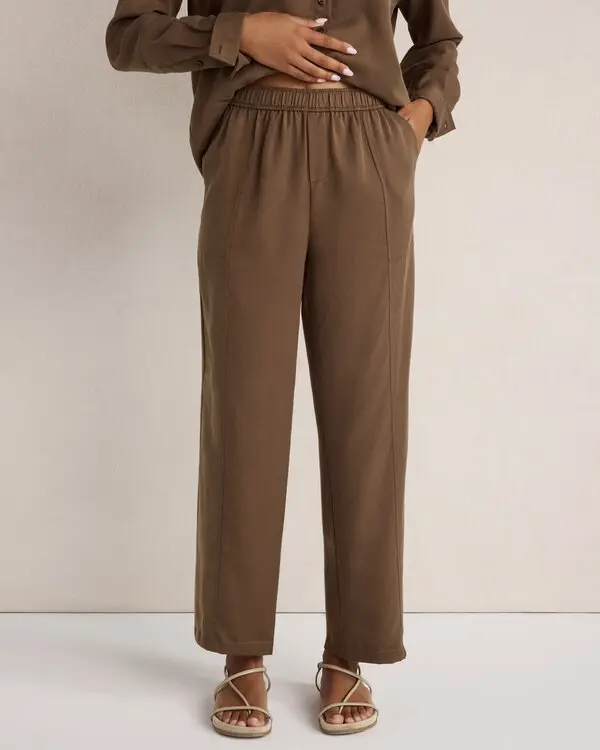 HAVEN WELL WITHIN Drapey Twill Tapered Leg Pants