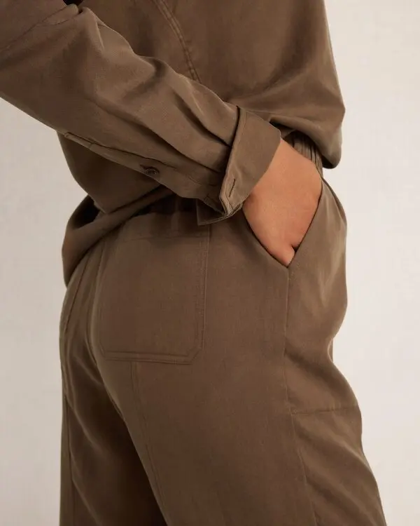 HAVEN WELL WITHIN Drapey Twill Tapered Leg Pants