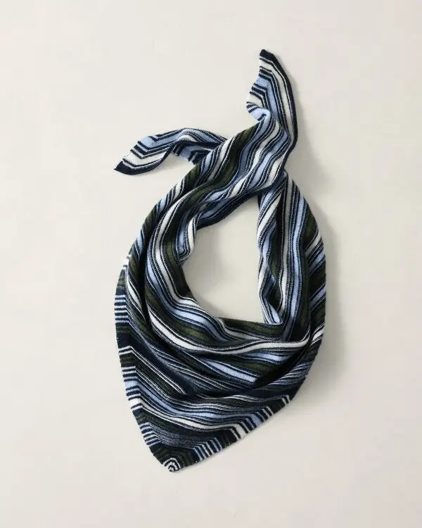 HAVEN WELL WITHIN Cashmere Striped Triangle Scarf - Nightfall Multicolor