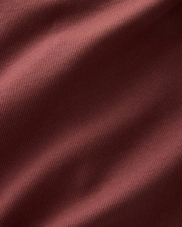 HAVEN WELL WITHIN Organic Cotton Rib Knit Front Button Shirt - Garnet