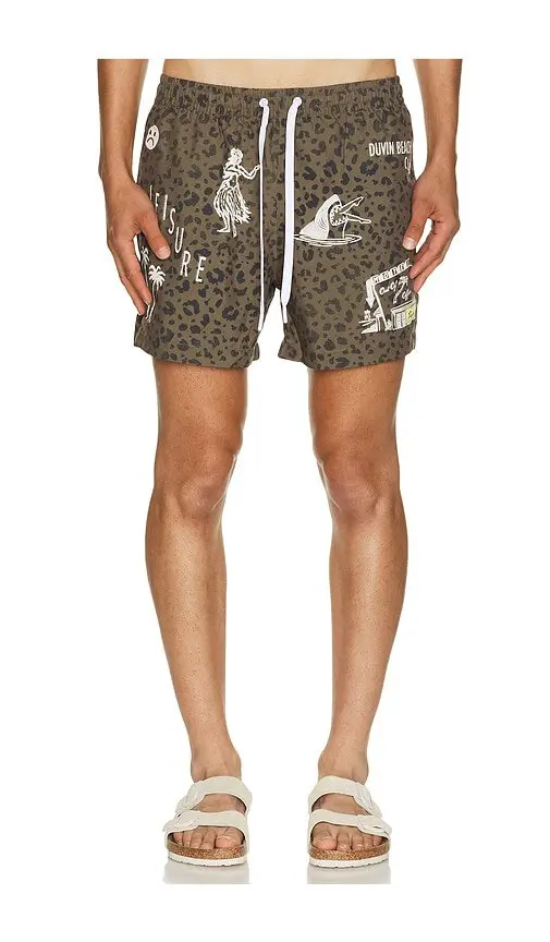 DUVIN DESIGN Club Swim Short - Leopard