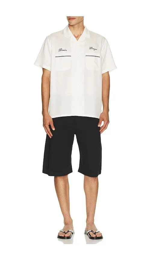 DUVIN DESIGN Dolphin Rider Buttonup In White - Antique