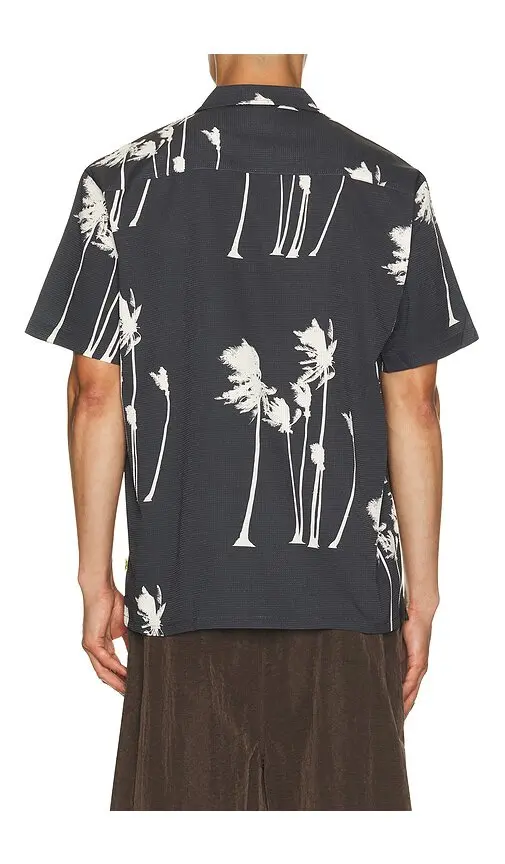 DUVIN DESIGN Hurricane Palm Stretch Buttonup - Black