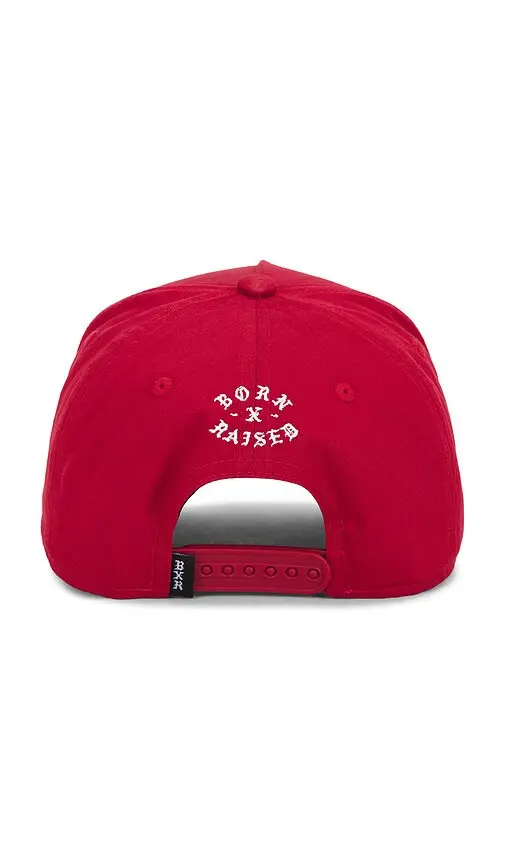 BORN X RAISED Paranoia Crest Snapback In Red