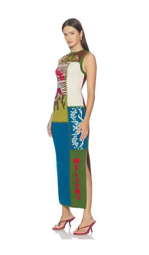 ALEMAIS Lasso Patchwork Knit Dress
