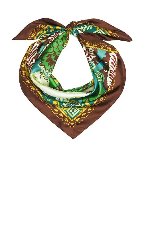 ALEMAIS Florence Silk Scarf In Green