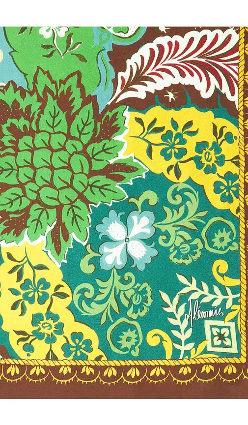 ALEMAIS Florence Silk Scarf In Green