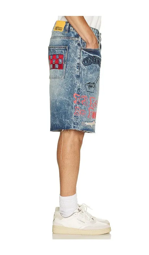 DIET STARTS MONDAY Graphic Doodle Denim Shorts