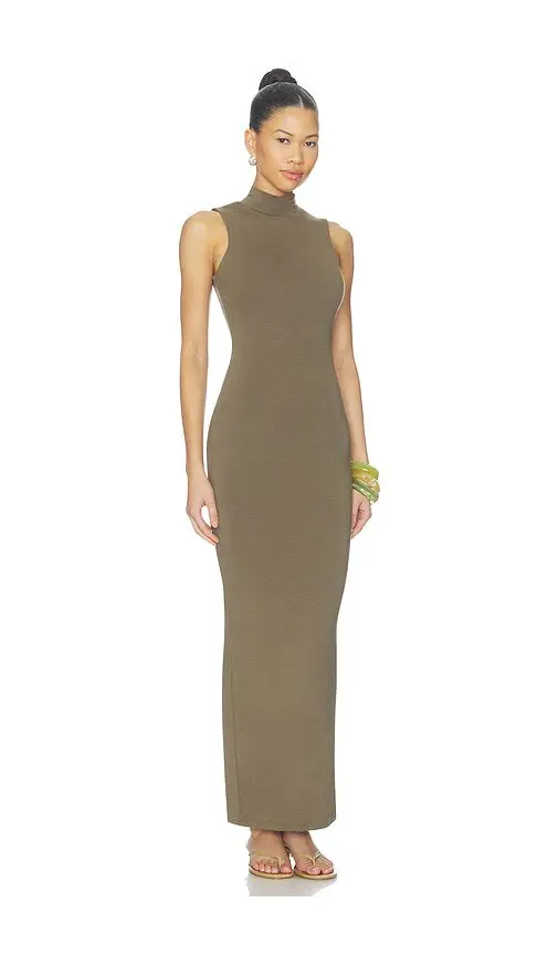 ALL THE WAYS Sleeveless Mock Neck Maxi Dress