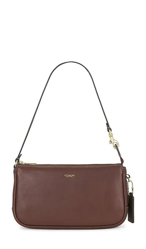 COACH Natural Grain Leather Plaza Bag - Brown