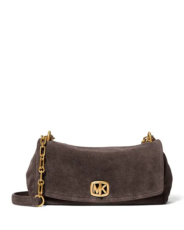 Michael Kors Bryant Small Turnlock Convertible Chain Shoulder Bag - Chocolate