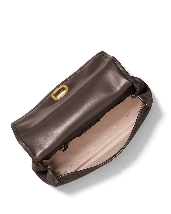 Michael Kors Bryant Small Turnlock Convertible Chain Shoulder Bag - Chocolate