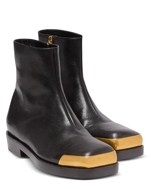 Balmain Textured Square-toe Boots