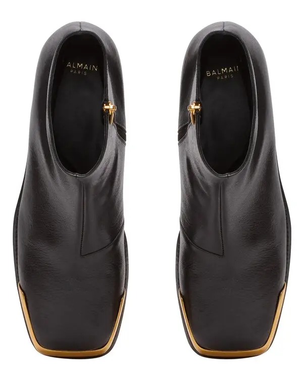 Balmain Textured Square-toe Boots