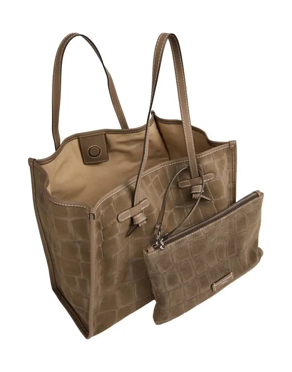GIANNI CHIARINI Handbag Light Brown Leather - Grey