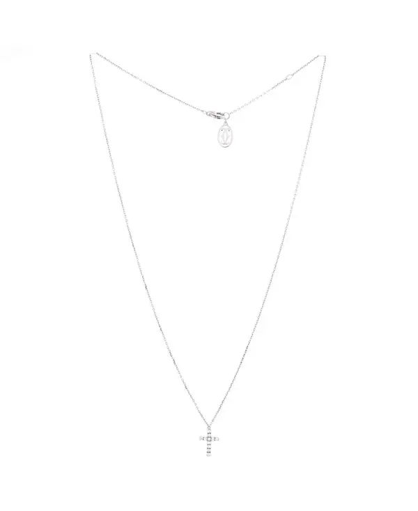 CARTIER Cross Pendant Necklace 18k Gold With Diamonds, 18