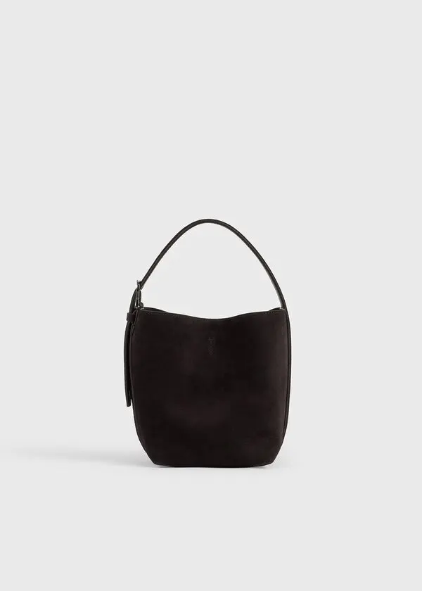 TOTEME Small Belted Suede Tote - Espresso