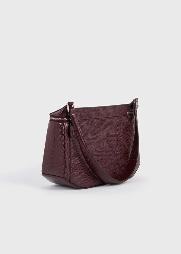 TOTEME Clip Palmellato Patent Shoulder Bag - Cherry