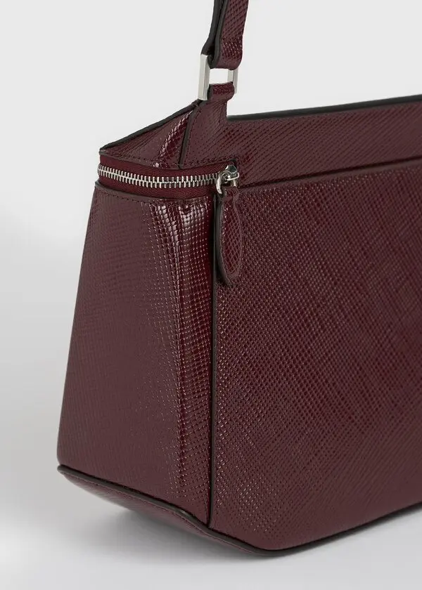 TOTEME Clip Palmellato Patent Shoulder Bag - Cherry