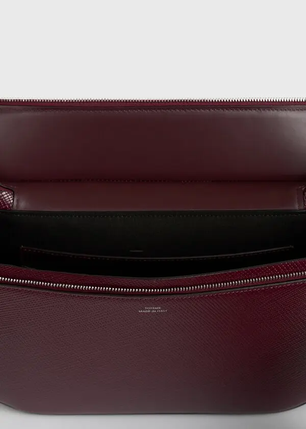 TOTEME Clip Palmellato Patent Shoulder Bag - Cherry