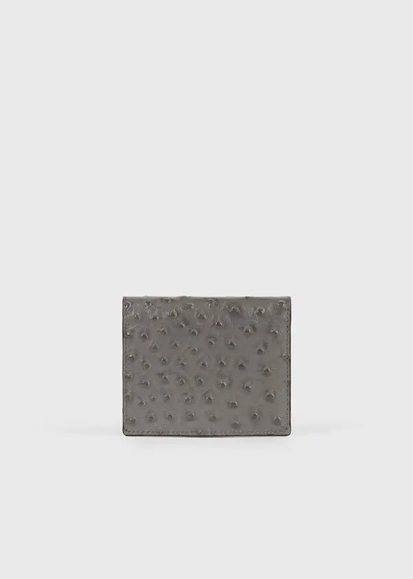 TOTEME T-lock Ostrich-embossed Cardholder