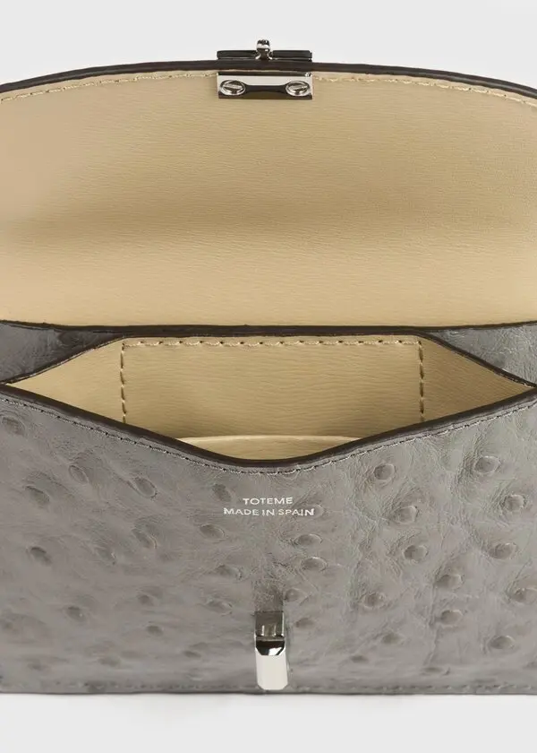 TOTEME T-lock Ostrich-embossed Cardholder