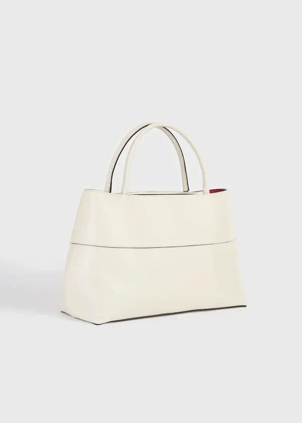 TOTEME Mercer Leather Tote Stone/red